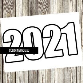 New Year 2021 coloring page for kids | Coloring Page