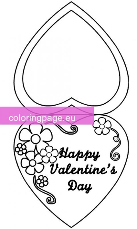 Heart shaped Valentine's Day card | Coloring Page
