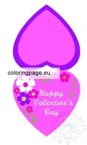 Heart shaped Valentine's Day card printable | Coloring Page