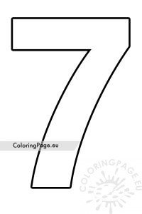 Free printable number 7 template | Coloring Page