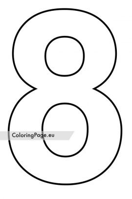 Printable Number 8 template | Coloring Page