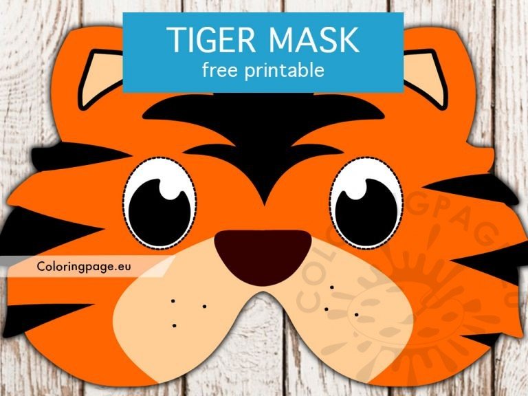Printable Tiger paper mask | Coloring Page