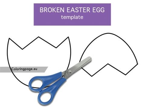 Broken easter egg template | Coloring Page