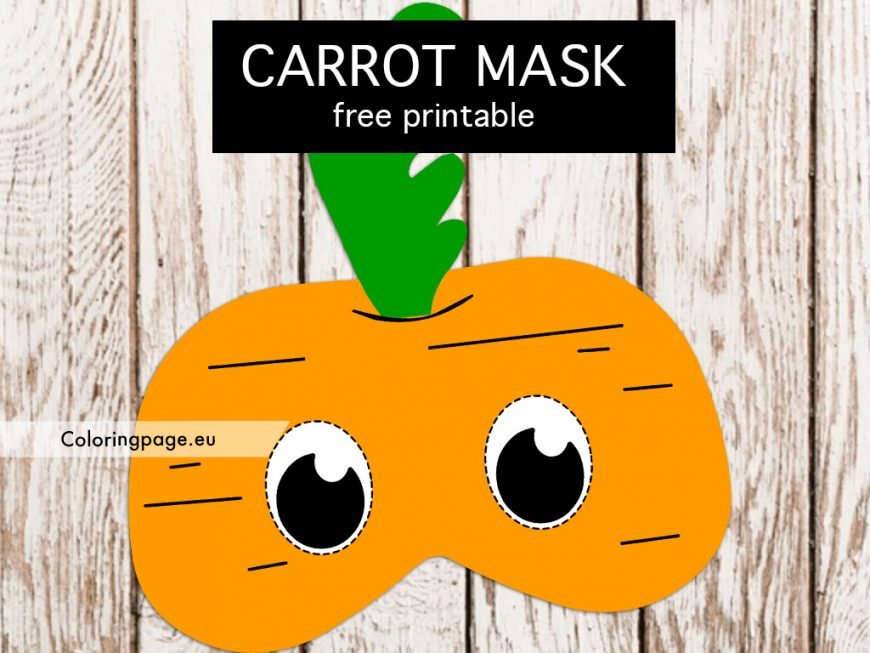 Free printable Carrot mask | Coloring Page