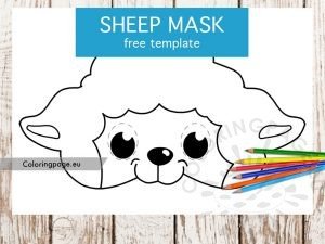 Sheep Mask template | Coloring Page