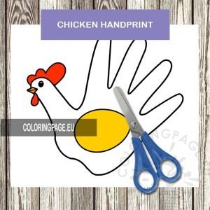 Easter Chicken Handprint Craft idea | Coloring Page
