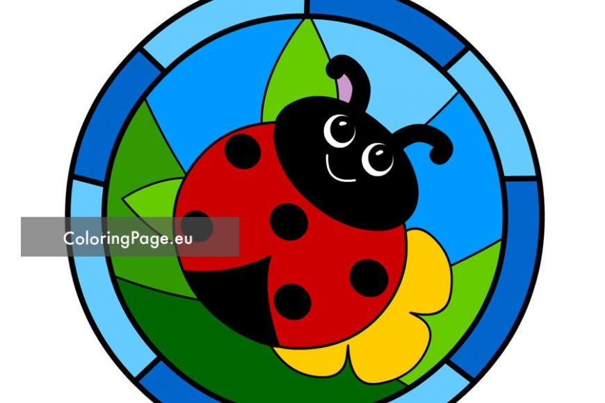 Stained Glass Ladybug vector art | Coloring Page