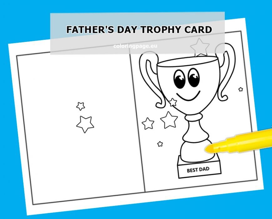 Father's Day Trophy Card | Coloring Page