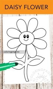 Happy Daisy Flower | Coloring Page