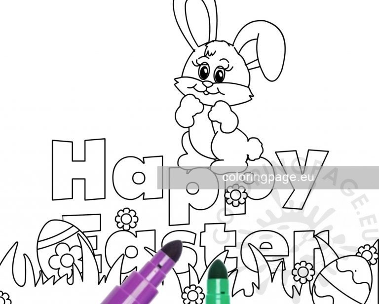 Printable Happy Easter coloring page | Coloring Page