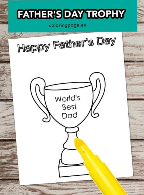 Happy Father's Day Trophy coloring page | Coloring Page