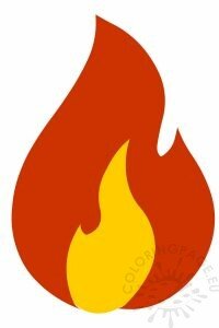 Red and yellow fire printable | Coloring Page