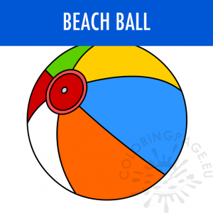 Colorful beach ball vector art | Coloring Page
