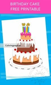 Birthday cake with candles | Coloring Page