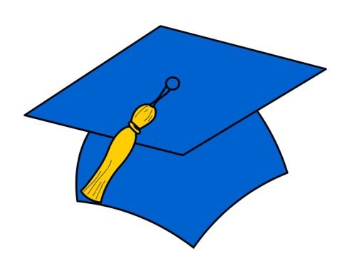 Blue graduation cap image | Coloring Page