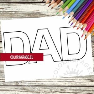 Dad template | Coloring Page
