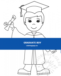 Boy In Graduation Gown | Coloring Page