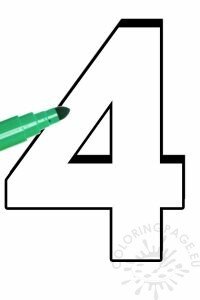 3d number 4 | Coloring Page