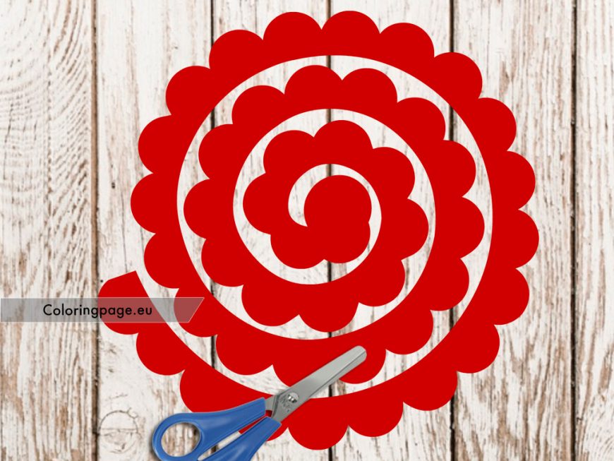 Rolled Rosette Flower Template | Coloring Page