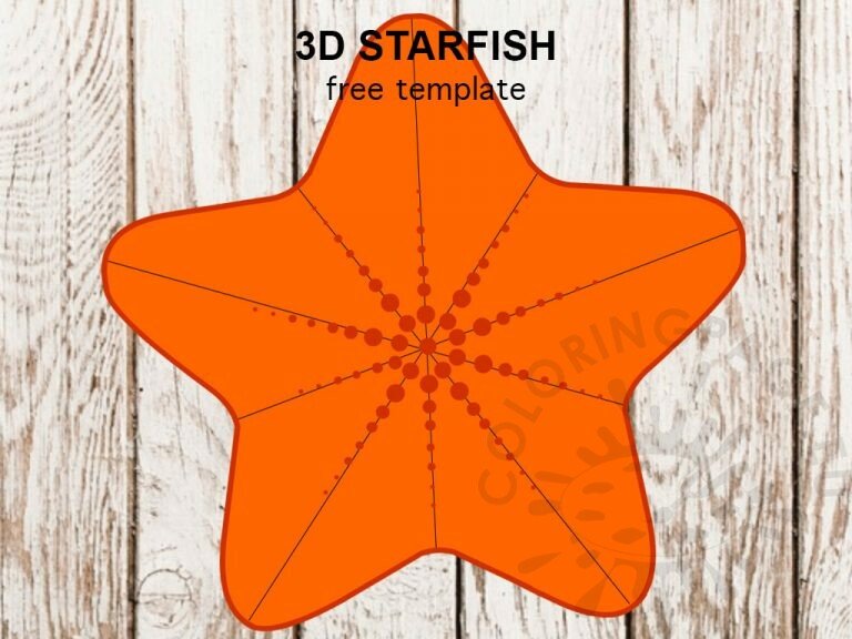 3D starfish craft for kids | Coloring Page