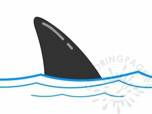 Blue Line Shark Fin printable | Coloring Page
