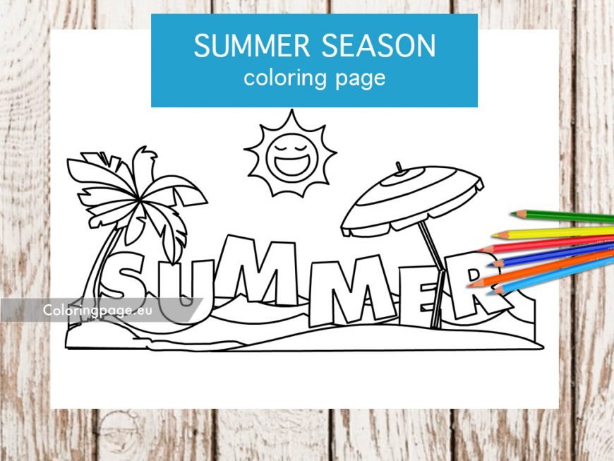 Word Summer coloring page pdf | Coloring Page