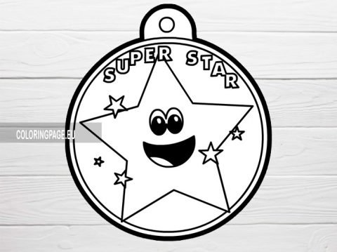 Printable Super Star Award | Coloring Page