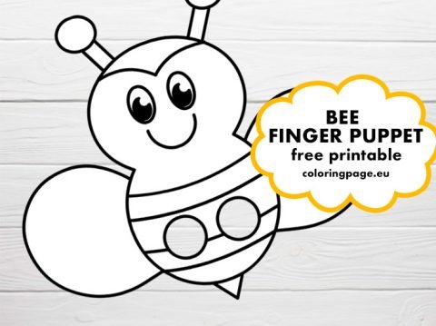Free Bee finger puppet template | Coloring Page
