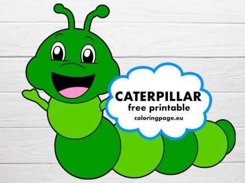 Caterpillar with happy face | Coloring Page