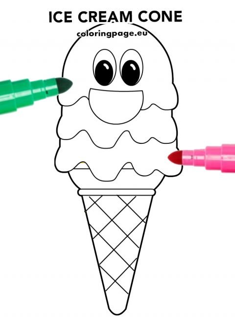 Ice cream summer dessert | Coloring Page