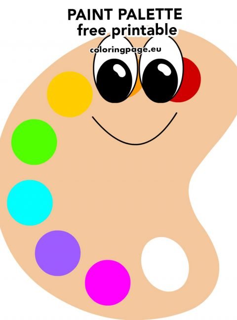 Painting color palette cartoon | Coloring Page
