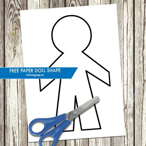 Paper doll shape | Coloring Page