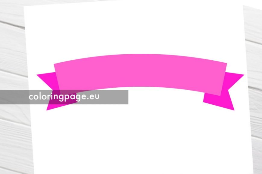 Pink Ribbon banner pdf | Coloring Page