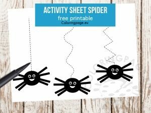 Free Spider trace worksheet | Coloring Page