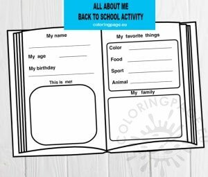 First Day of School Worksheet | Coloring Page