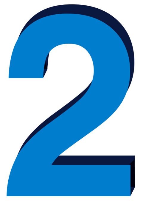 Printable Blue number 2 | Coloring Page