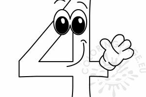 Cartoon Number 4 | Coloring Page