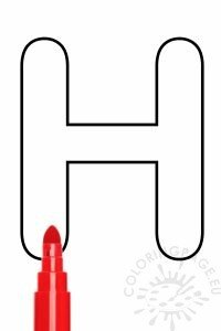 Letter H template | Coloring Page