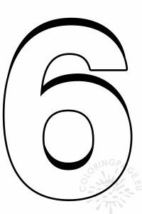 Printable Number 6 3d image | Coloring Page