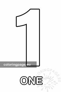 Number One template | Coloring Page