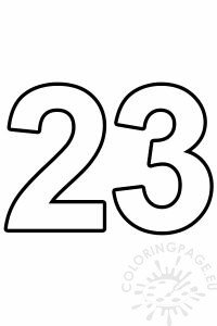 Number 23 craft template | Coloring Page