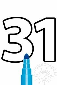 Number 31 outline | Coloring Page
