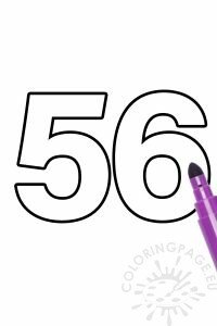 Free printable Number 56 | Coloring Page