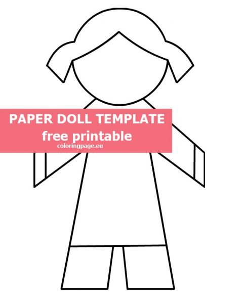 Paper Doll Girl Body Template | Coloring Page