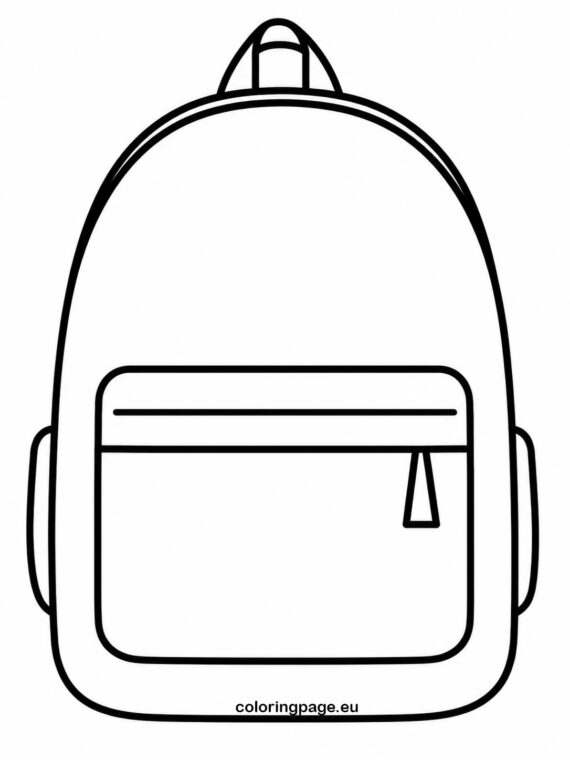 School backpack template | Coloring Page