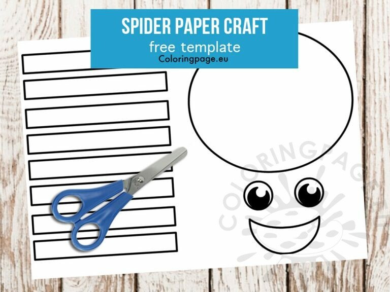 Spider Paper Craft Template | Coloring Page