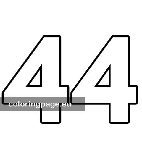 Printable number 44 template | Coloring Page