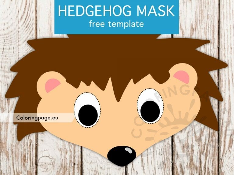 Hedgehog face paper mask | Coloring Page