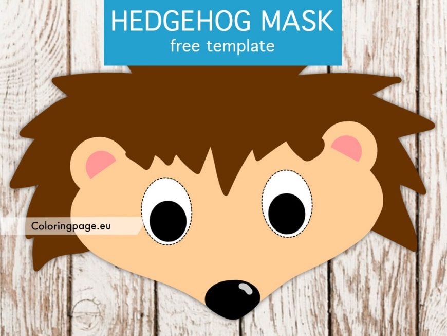 Hedgehog face paper mask | Coloring Page