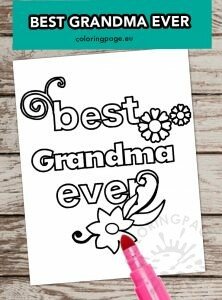 Best Grandma Ever printable | Coloring Page